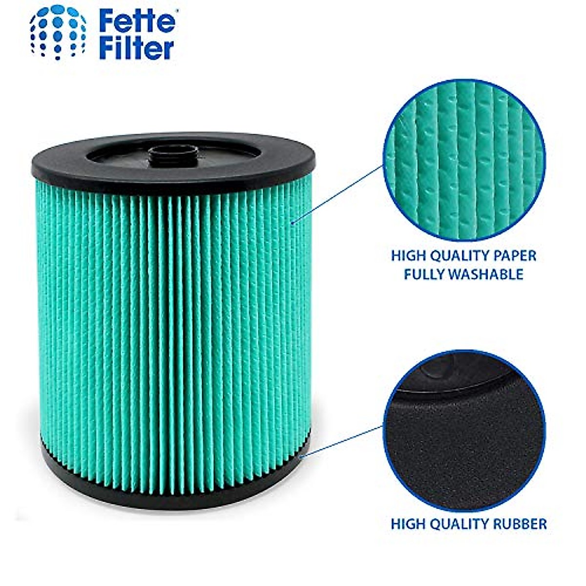 Fette Filter - 17912 & 9-17912 Vacuum Filter with High Efficiency Particle Air Filter Material Compatible with Craftsman. Compare to Part # 17912 & 9-17912. Pack of 2