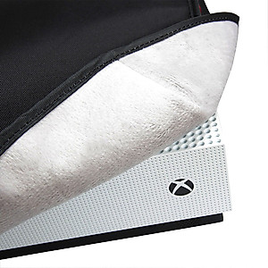 For Microsoft Xbox One S (2016 Slim Model) Game Console Dust Proof Cover with Soft Velvet Lining [Horizontal Style] Black by Hermitshell