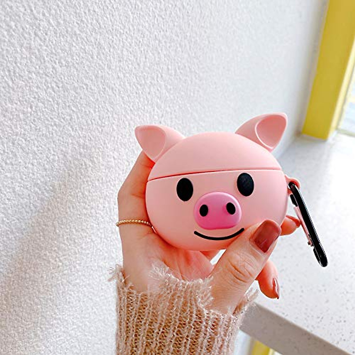 SGVAHY Airpods Pro Case, Fashion Cute 3D Pig Soft Silicone Case with Keychain Cool Fun Skin Shockproof Protective Charging Case for Apple Airpods Pro (Pig Pink)