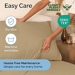 Queen 6 Piece Sheet Set - Breathable & Cooling Bed Sheets - Hotel Luxury Bed Sheets for Women, Men, Kids & Teens - Comfy Bedding w/ Deep Pockets & Easy Fit - Soft & Wrinkle Free - Queen Beige Sheets