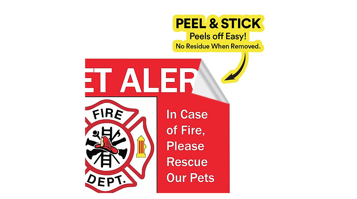 Pet Alert Safety Fire Rescue Sticker - Save Our Pets Emergency Pet ...