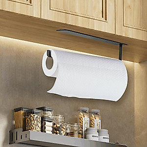 2 Pack Paper Towel Holders Under Cabinet, Self-Adhesive Paper Towel Bar,Paper Towels Rolls Holder Under Counter Wall Mount for Kitchen Bathroom Cabinets Towel Rack Stainless Steel - 13.2'Silver