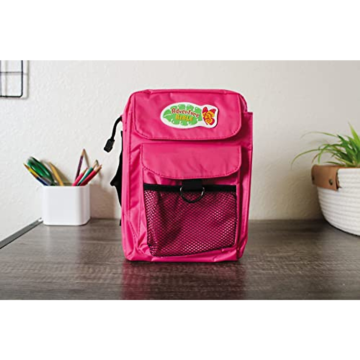 Adventure Bible Cover for Girls, Zippered, with Handle, Nylon, Pink, Medium