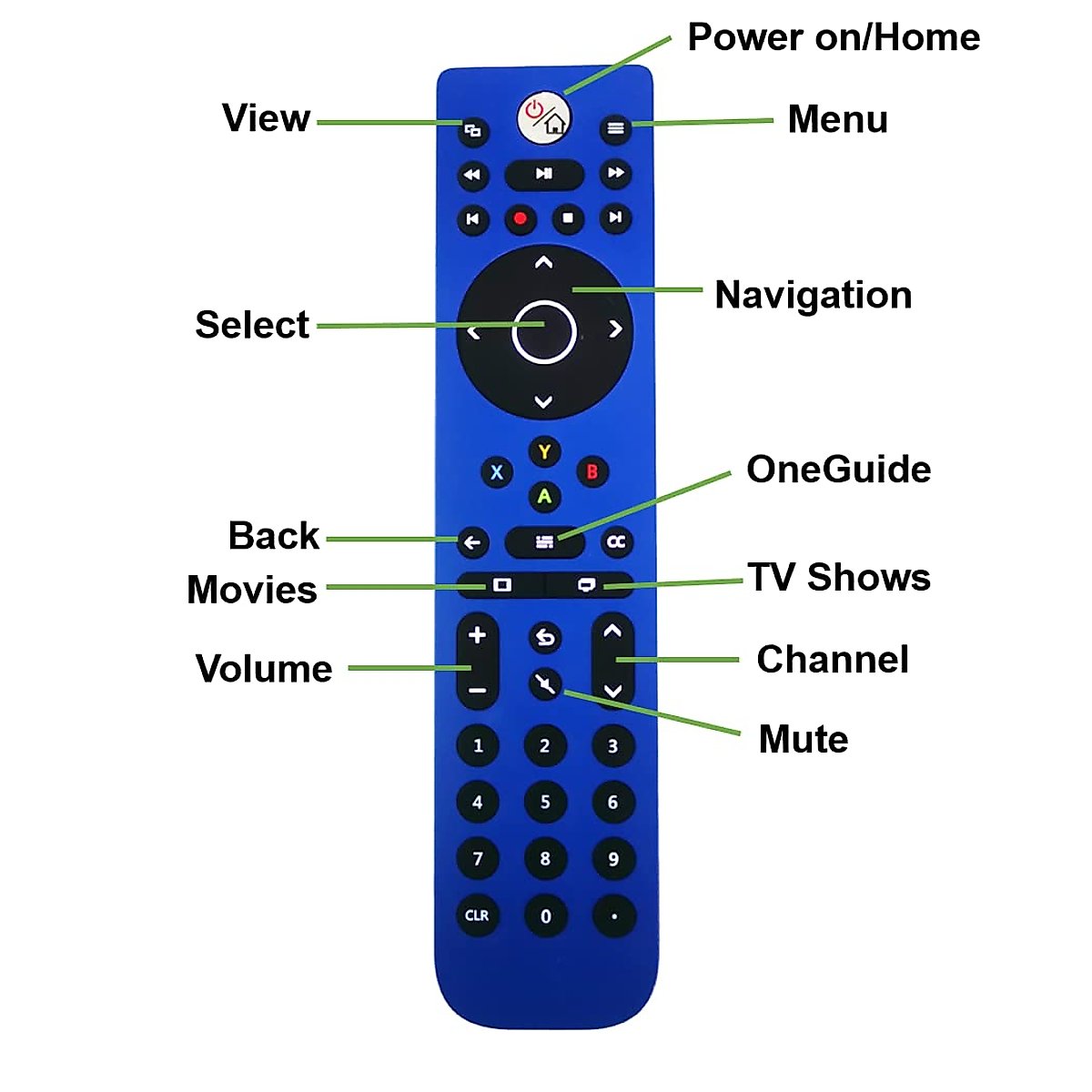 Media Remote Control Compatible with Xbox One System, Full Function Access Xbox One, TV, Blu ray and Streaming Media - Blue Color