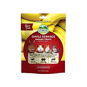 Oxbow SIMPLE REWARDS Treats - Rabbits Guinea Pigs Chinchillas BANANA 1 oz 3 PACK