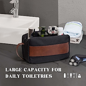 Vorspack Toiletry Bag for Men - Large Dopp Kit for Travel Water Resistant Travel Bag for Toiletries Accessories Lightweight Toiletries Bag - Black