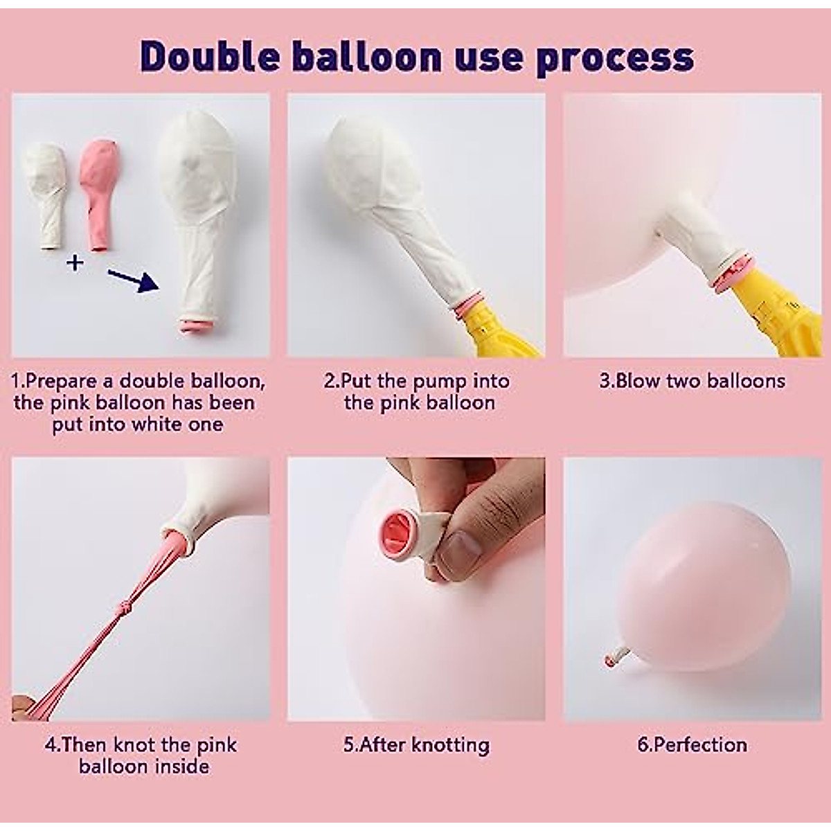 146pcs Dusty Purple Balloon Garland Arch Kit, Double-stuffed Pink Sand White Chrome Rose Gold Balloons for Wedding Birthday Baby Shower Bachelor Bridal Shower Lavender Party Decorations