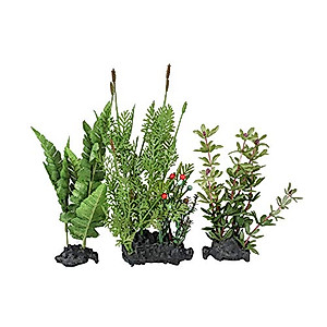 CNZ® 3 Pcs Assorted Lifelike Green Aquarium Plastic Plant Decoration