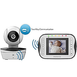 Motorola Digital Video Baby Monitor MBP41S with Video 2.8 Inch Color Screen, Infrared Night Vision, with Camera Pan, Tilt, and Zoom … (2.8" Screen - One Camera)