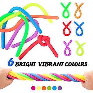 Abitor 30 Packs Monkey Noodles Stretch String Stress Relief Physical Exercise Size: 20 cm / 8inches Long Extend to More Than 9 feet