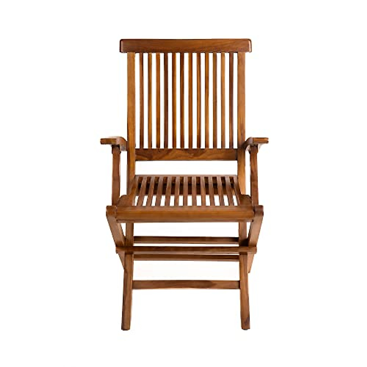 The Teaky Hut Teak Wood Water-Resistant Folding Armchair - Fully Assembled Foldable Chair, Great for Outdoor, Indoor, Dining Room, Kitchen, Patio, Bistro Use