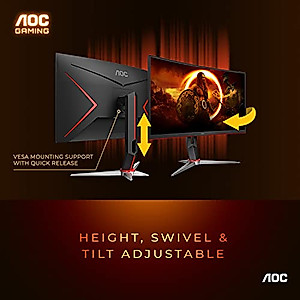 AOC C32G2 31.5-inch 1500R Curved VA Full HD 1ms 165Hz FreeSync Gaming Monitor (Renewed)