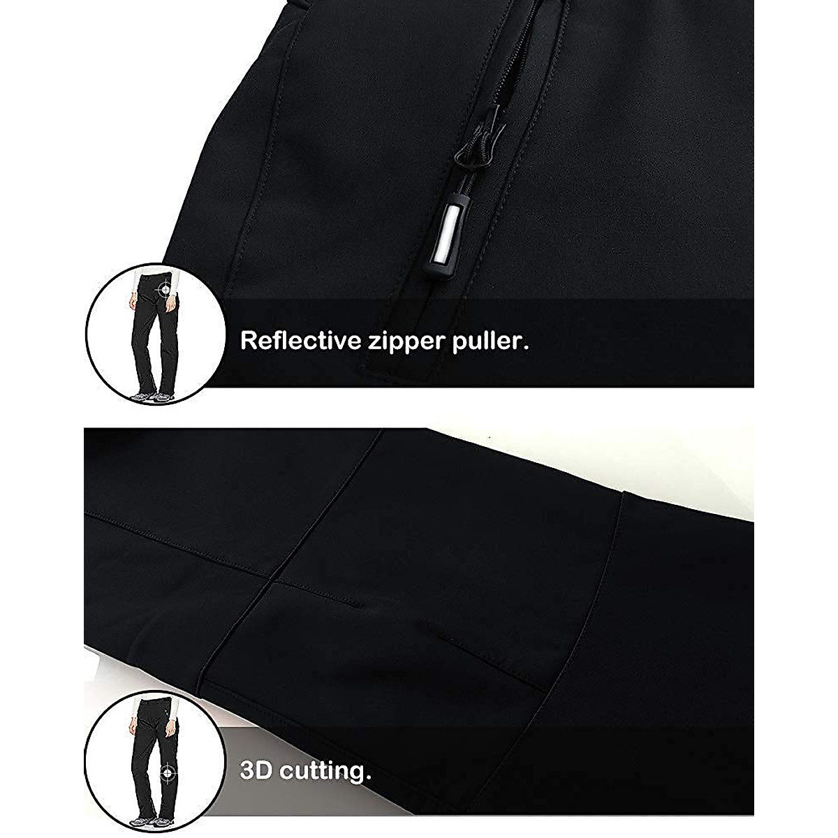 Outdoor Ventures Women's Sleek Waterproof Softshell Fleece Lined Ski Snow Insulated High Rise Hiking Pants with Bottom Zipper