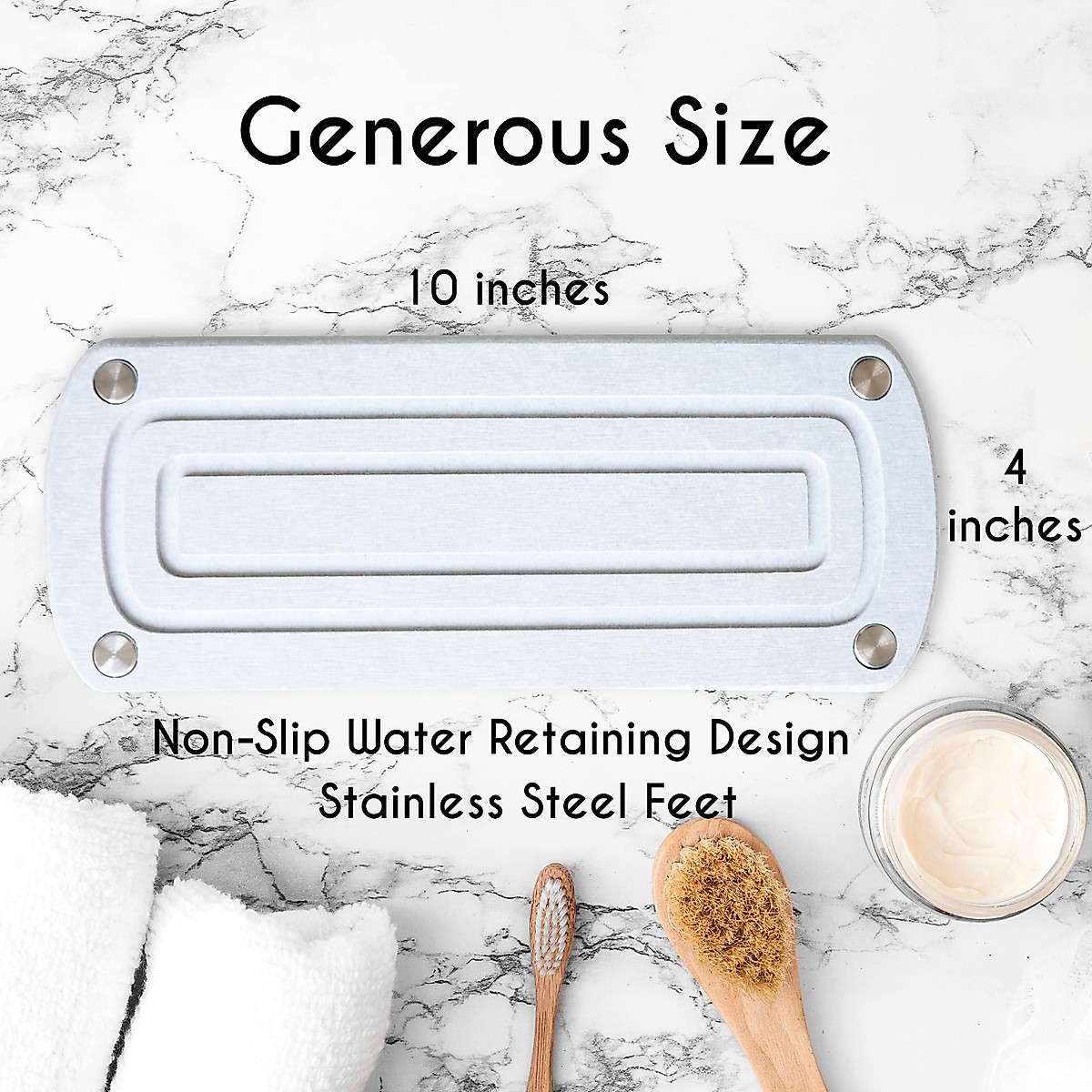 Evovee Stone Sink Caddy Fast Drying Stone Instant Dry Sink Organizer Bathroom Diatomaceous Earth Drying Stone For Kitchen Counter Sink Tray for Soap Bottles