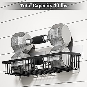 Alsonerbay Shower Organizer Bathroom Caddy for Shower, No Drilling Shower Shelf Baskets for Storage, Rustproof Metal Shower Rack, 2 pack, Matte Black