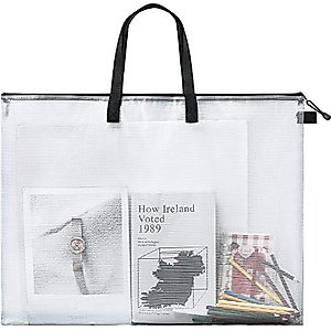 Outus Art Portfolio Bag Poster Storage Bag Board Holder with Handle and Zipper 19 x 24 Inch Organizer Transparent Bag for Large Posters, Poster Board, Painting, Bulletin Boards (1 Piece)