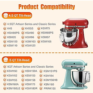 Flex Edge Beater For KitchenAid 4.5-5 Quart Tilt-Head Stand Mixer,Stainless Steel Kitchenaid Paddle Attachment with Silicone Edge Scraper,Kitchen Aid Mixer Accessory Replacement Parts