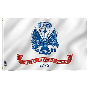 Anley Fly Breeze 3x5 Foot US Army Flag - Vivid Color and Fade proof - Canvas Header and Double Stitched - United States Military Flags Polyester with Brass Grommets 3 X 5 Ft