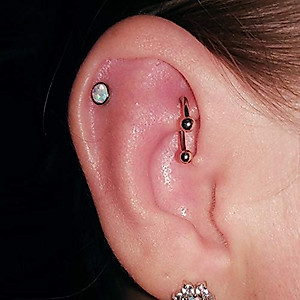 NZDLM Horseshoe Hoop Nose Rings Cartilage Earring Nose Septum Nose Nostril Stainless Steel Bull Nose Ring for Women Men Gold