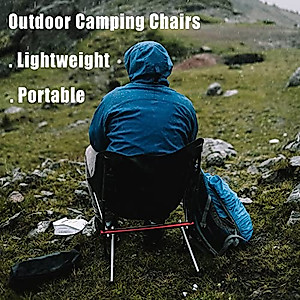 QSWRD Camping Chair for Adults Portable Camp Chairs for Beach, Hiking, Picnic, Travel, Outdoor Activities, Aircraft-Grade All Aluminum Lightweight Compact Camping Chairs Support 330LBS, Black