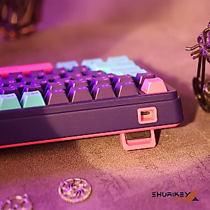 Shurikey 75% Wireless Mechanical Keyboard, Compact 81 Keys Wired Gaming Keyboard (Varmilo EC V2 Daisy Switch) for Windows Mac OS Android, White LED Backlit - Saizo 003