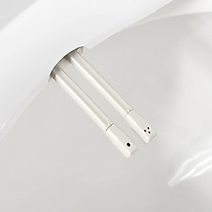 Signature Hardware 482476 Benbrook 1.28 GPF Two Piece Elongated Toilet - ADA Compliant, Bidet Seat Included - White/Matte Black Lever