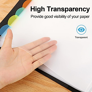 KTRIO 8 Tab Binder Dividers with Pockets for 3 Ring Binder, Insertable Index Page Divider Multicolor Tabs, Clear Plastic Sheet Protectors Paper Organizer, 2 Sets