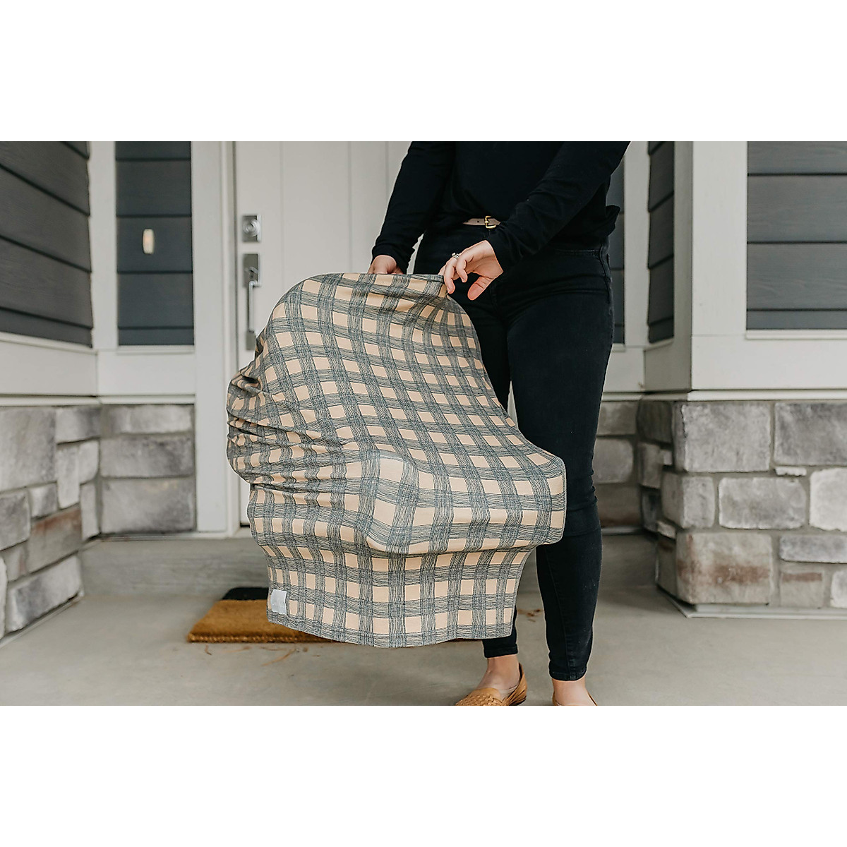 Copper Pearl Multi-Use Cover: Car Seat Covers, Nursing Cover, and Stroller Cover for Sun - Stretchy Fabric, All-Season Use, Stylish Designs, Easy Access for Moms - Billy