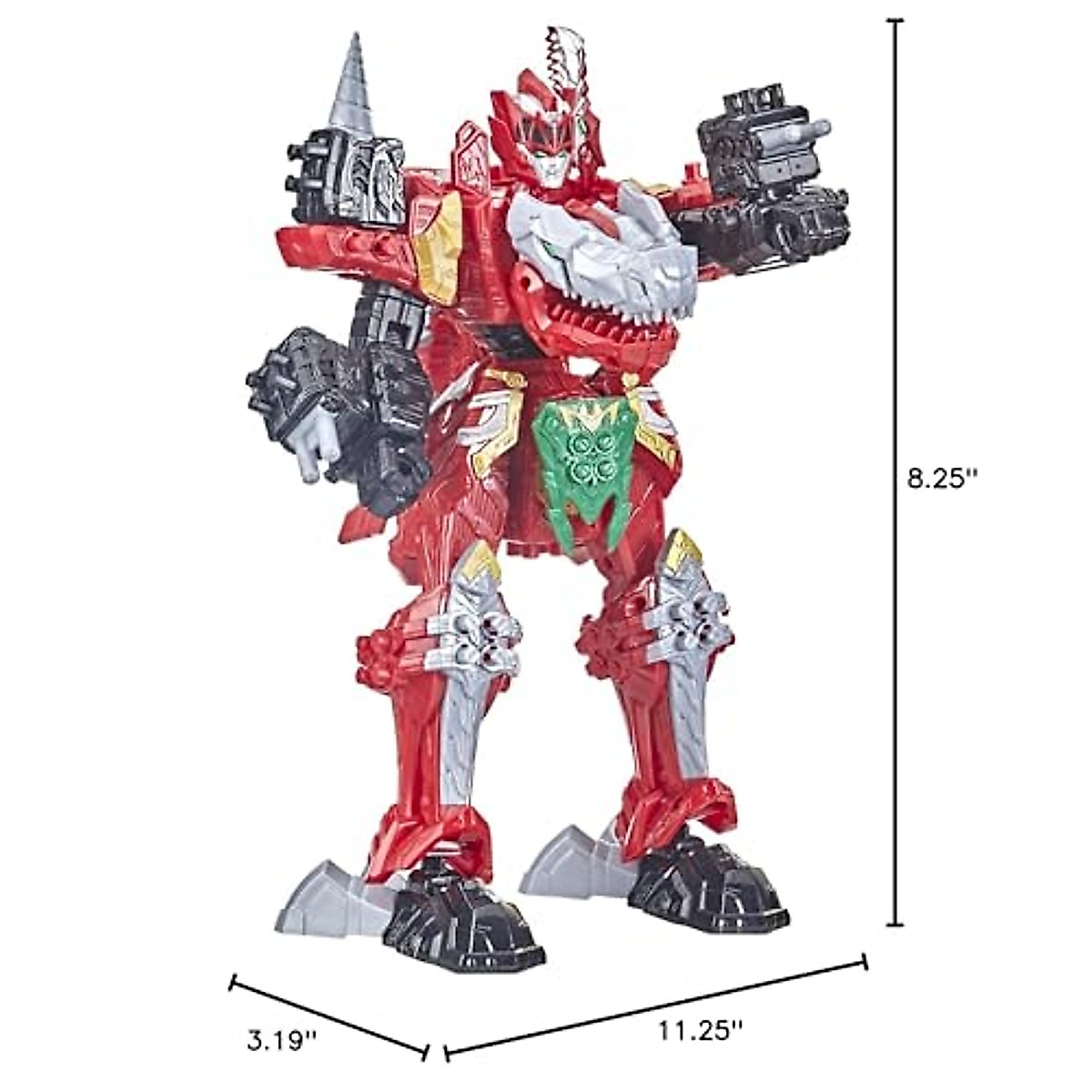 Power Rangers Dino Fury T-Rex Champion Zord for Kids Ages 4 and Up Morphing Dino Robot Zord with Zord Link Mix-and-Match Custom Build System