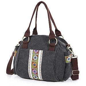 Women Canvas Top-Handle Handbag, Vintage Heavy-duty Crossbody Bag Tote Handbag