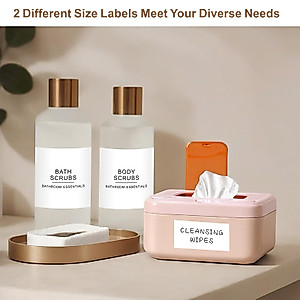 540 PCS Bathroom Home Laundry Labels for Organizing with DIY Blank Labels, Preprinted Minimalist Waterproof Oil Resistant Stickers for Bathroom Laundry Home Beauty Organization Supplies Labels