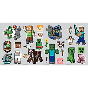 RoomMates RMK5366SCS Minecraft Characters Peel and Stick Wall Decals, Multi
