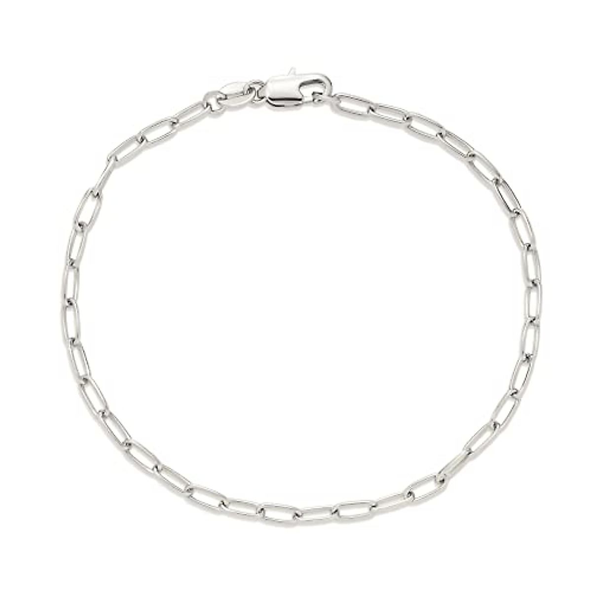 Amazon Essentials Sterling Silver Plated Paperclip Chain Bracelet 7.5", Sterling Silver