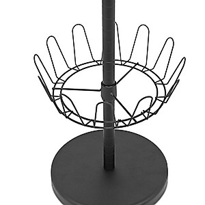 Internet's Best 3 Tier Metal Shoe Tree - Black Finish - 18-Pair Shoe Organization Rack - Storage Organizer - Free Standing Tower Weighted Base - Strong Sturdy