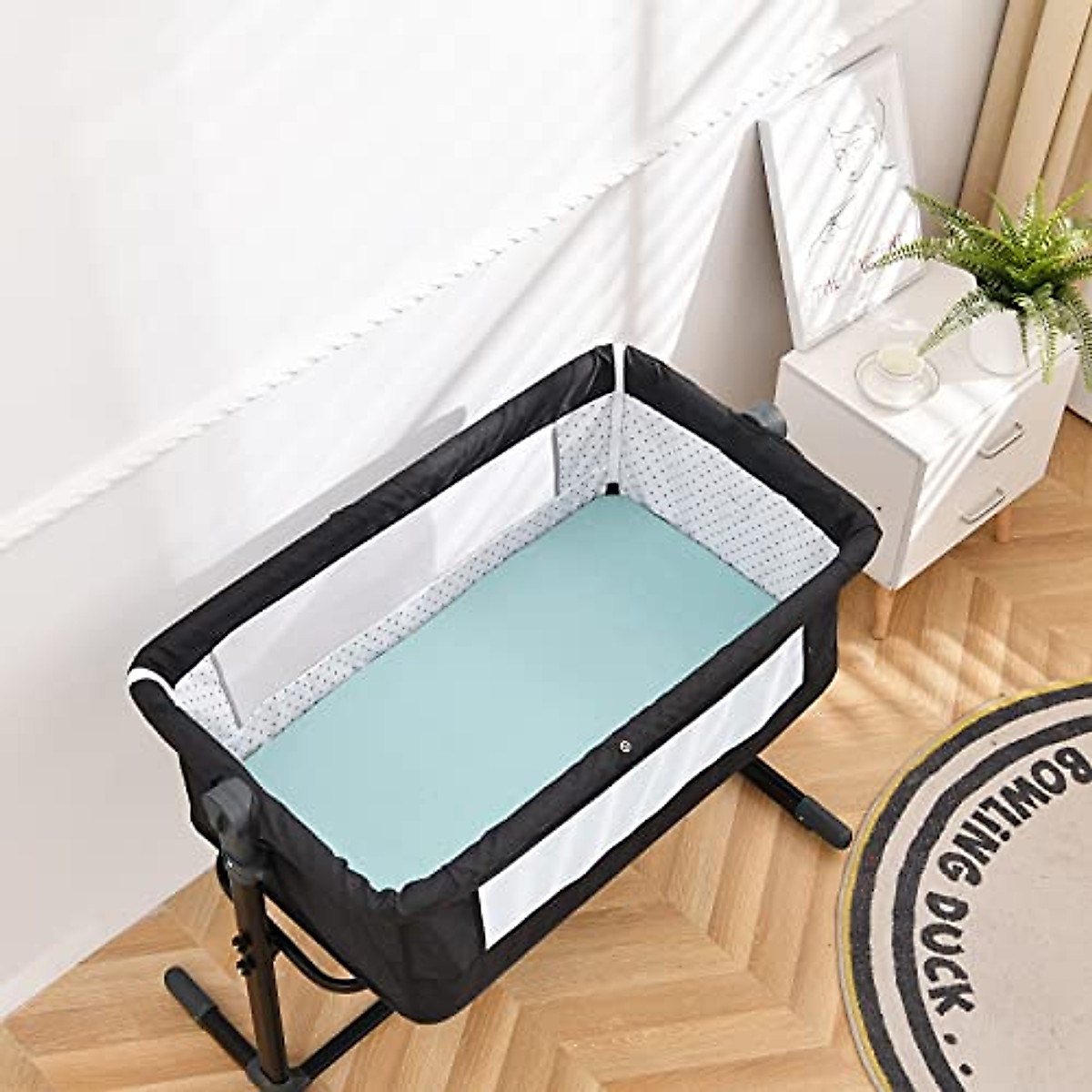 MEILA Bassinet Sheets Compatible with Mika Micky Bedside Sleeper, Mini Crib Sheets for Boy Girl, 100% Jersey Cotton Bassinet Matress Sheet, Ultra Soft, Pack of 2（33"×20"）