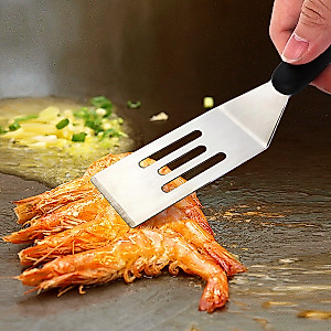 Small Metal Spatula,Mini Spatula for Flipping, Cooking and Baking,Stainless Steel Brownie Spatula with Non-Slip Handle for kitchen Use