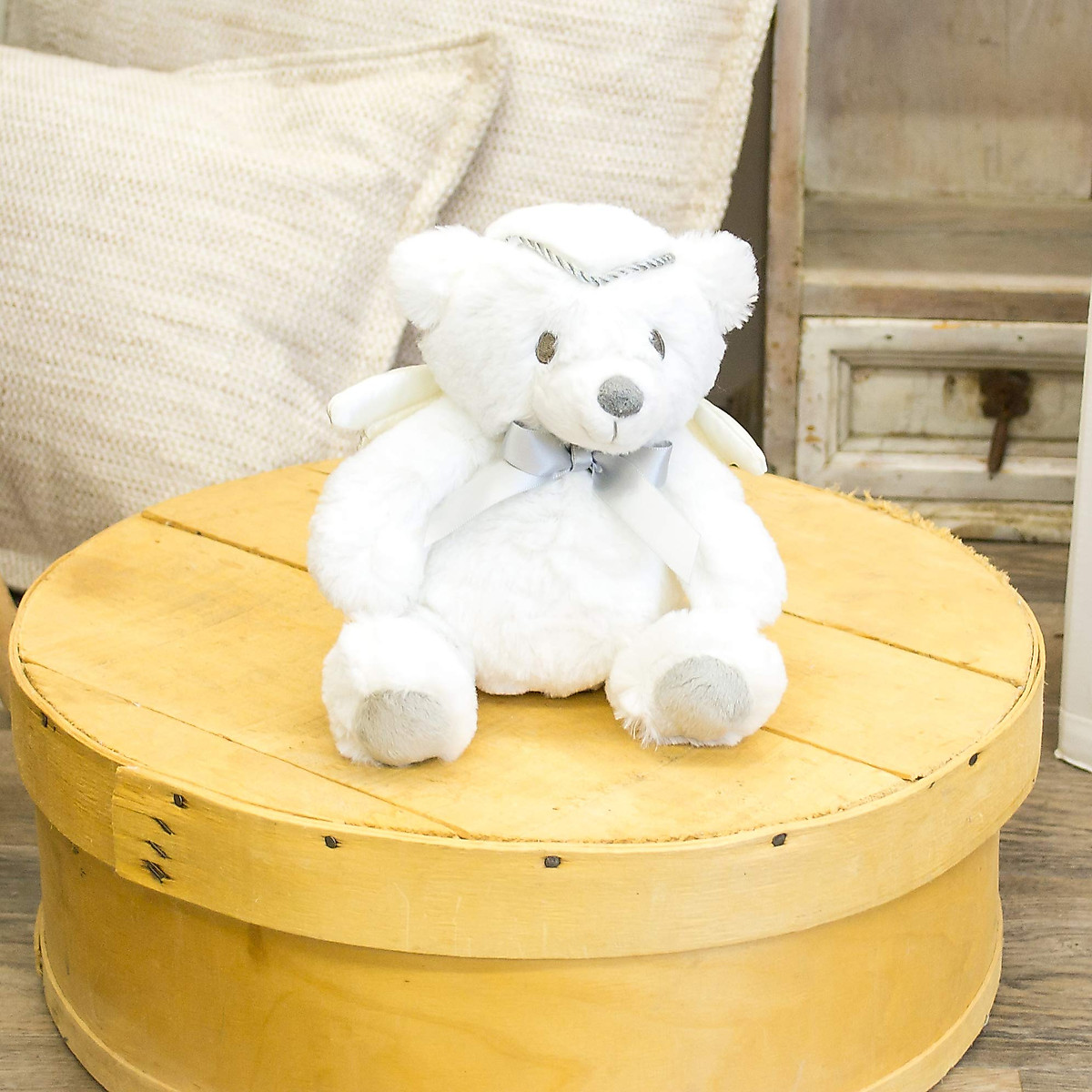 DEMDACO Angel Bear With Silver Crown Soft White Children's Plush Stuffed Animal