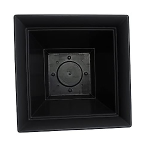 The HC Companies 12 Inch Eclipse Square Planter with Saucer - Indoor Outdoor Plant Pot for Flowers, Vegetables, and Herbs, Black