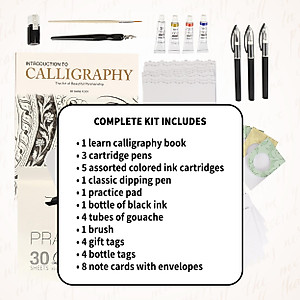 SpiceBox Introduction to Calligraphy Kit - Unleash Your Inner Artist and Master The Art of Beautiful Writing