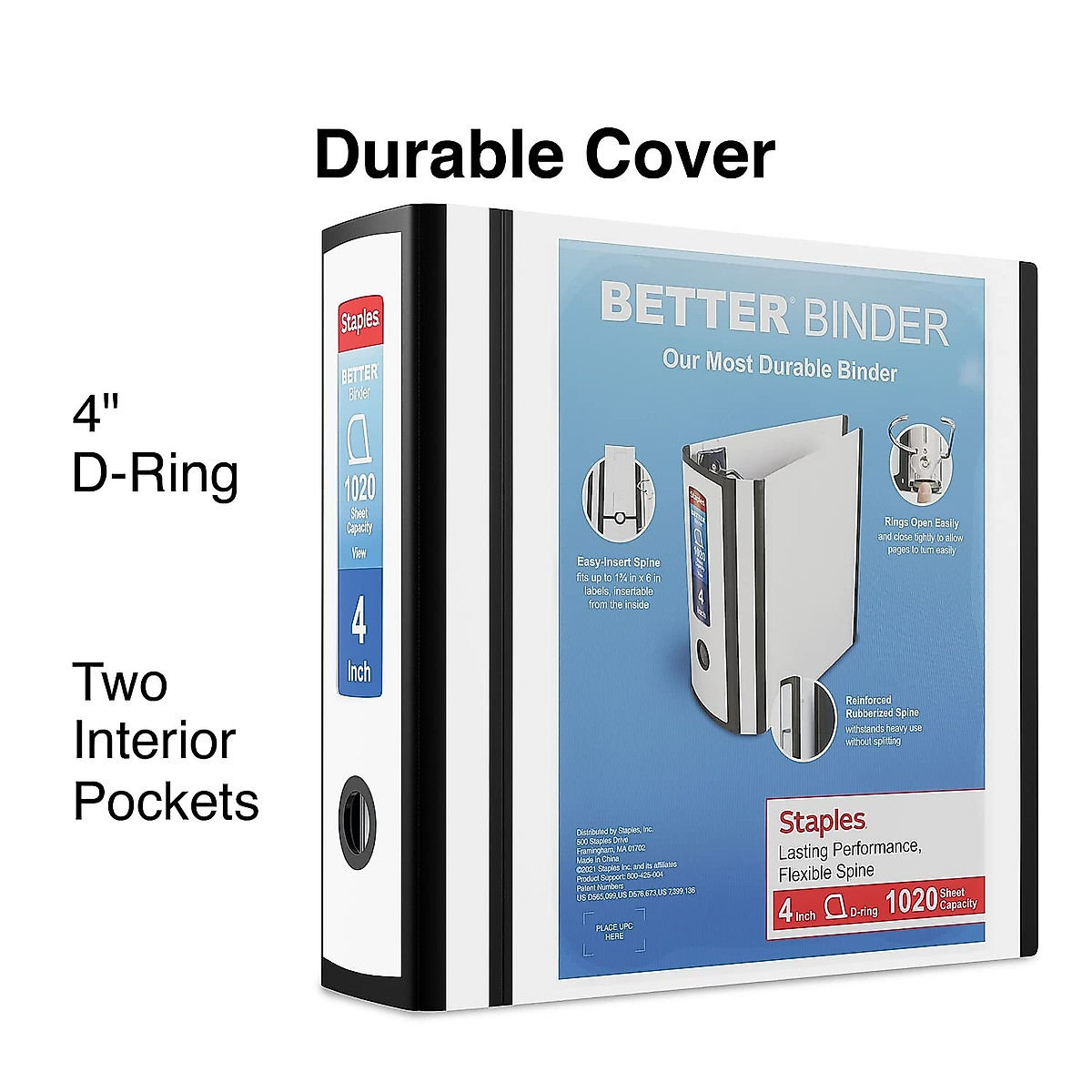 Staples 1618005 Better 4-Inch 3 Ring View Binder White