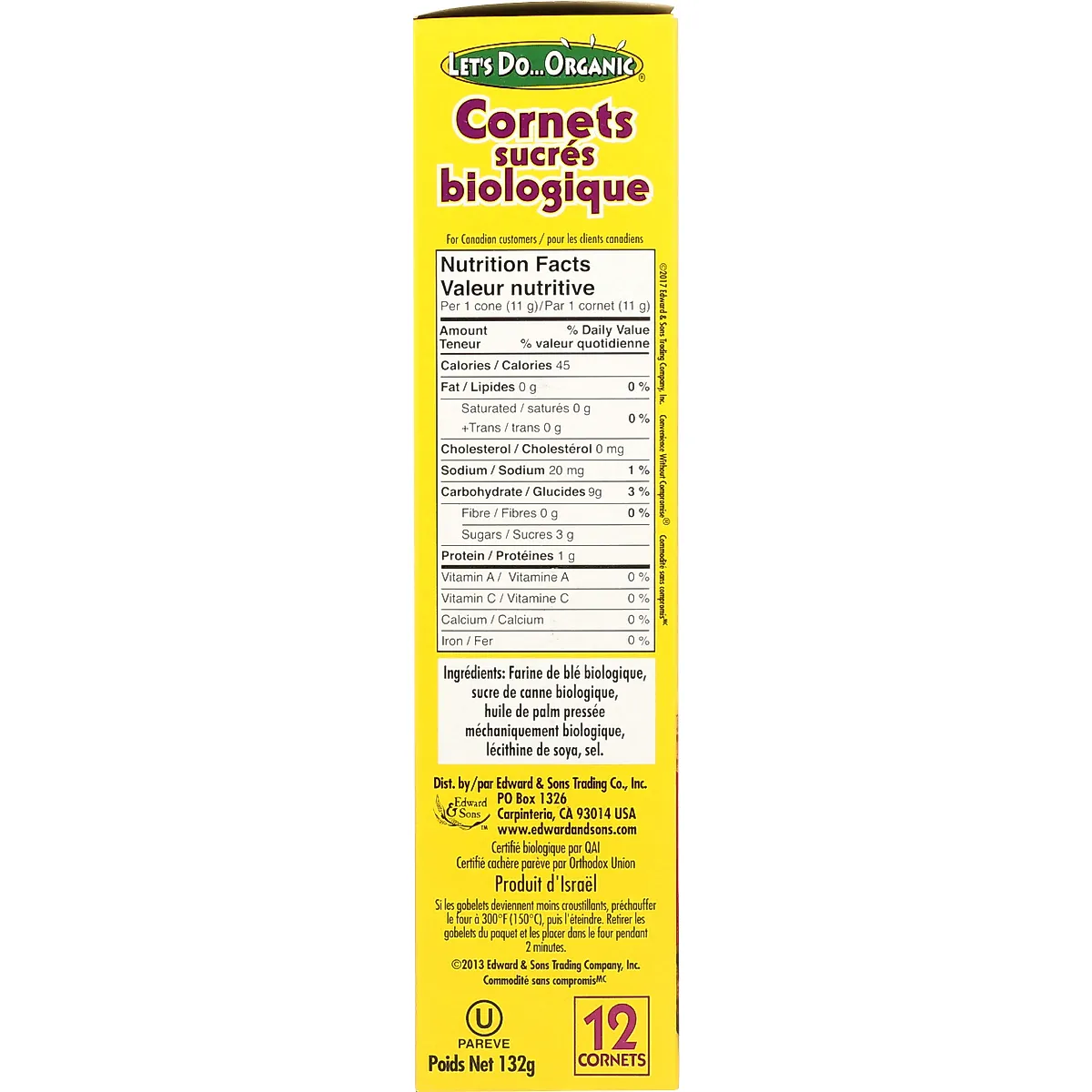 Lets Do Organics, Sugar Ice Cream Cone, Organic, 5 Ounce