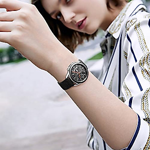 DaQin Compatible with Samsung Galaxy Watch 46mm Band/Galaxy Watch 3 Band 45mm, Samsung Gear S3 Frontier Bands/Classic Watch Band, 22mm Soft Nylon Bracelet Sports Replacement Strap for Men Women, Black