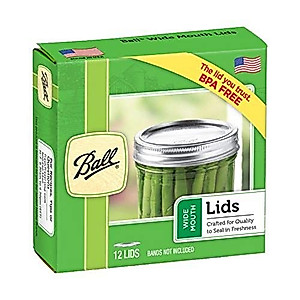 Ball Jars Wide Mouth Lids, 12 Count (Pack of 1)