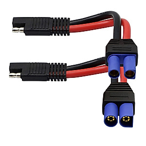 GINTOOYUN EC5 to SAE Cable,EC5 F/M Plug to SAE Connector Power Automotive Cable Wire 10AWG for Car Motor Solar Panel Batteries (EC5 Female+EC5 Male)