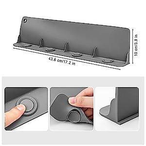 Xuezoioy Kitchen Sink Splash Guard,Gray Silicone Water Splash Guard for Kitchen 4x17 inches Sink Splash Guard with Suction Cup and Microfiber Cloth for Kitchen,Bathroom