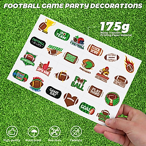 ADXCO 144 Pieces Football Tattoos Football Face Stickers Temporary Tattoos for Football Game Party Decorations Favors Supplies, 24 Designs