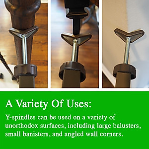 Baby Gate Guru Extra Long M8 (8mm) Stair Banister Adapter Y-Spindle Rods 2 Pack for Pressure Mounted Baby and Pet Safety Gates (8mm, Bronze)