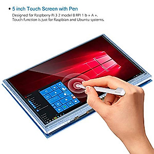 Longruner 5 Inch Touch Screen 800x480 TFT LCD Display for Raspberry Pi 3 2 Model B RPi 1 B B+ A A+ LSC5A (5 inch Touch Screen)