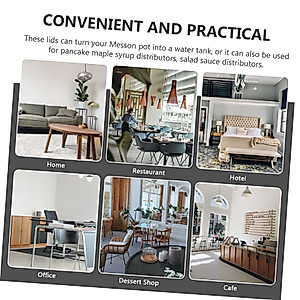 Hemoton 2pcs Mason Jar Pour Lids Flip Top Glass Bottle Glass Drinkware Wide Mouth Glass Jars Handheld Mason Jar Lid Plastic Mason Jar Caps Mason Jar Cover Mason Jar Accessories Clamshell