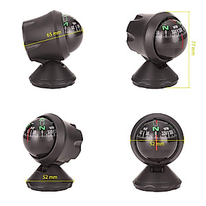 10L0L Golf Cart Compass Dash Mount Adjustable, Navigation Hiking Direction Pointing Guide Ball for Boat Truck Auto Car Outdoor